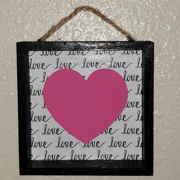 Hand Crafted | Wall Decor | 5 X 5 Pink Heart Wall Decor Valentines Day ...
